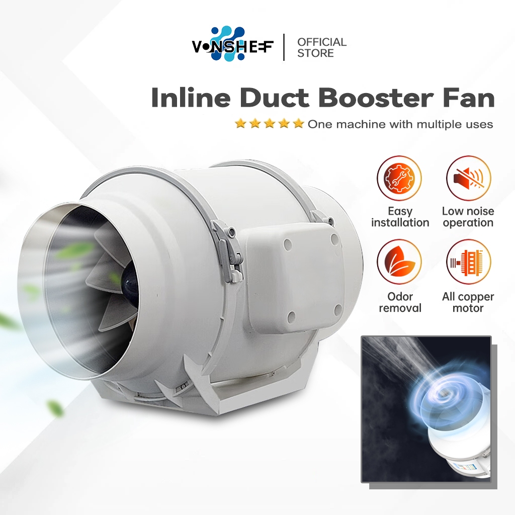 Exhaust Fan 4"/ 5"/ 6"/ 8"inch High Suction Power Inline Duct Booster ...