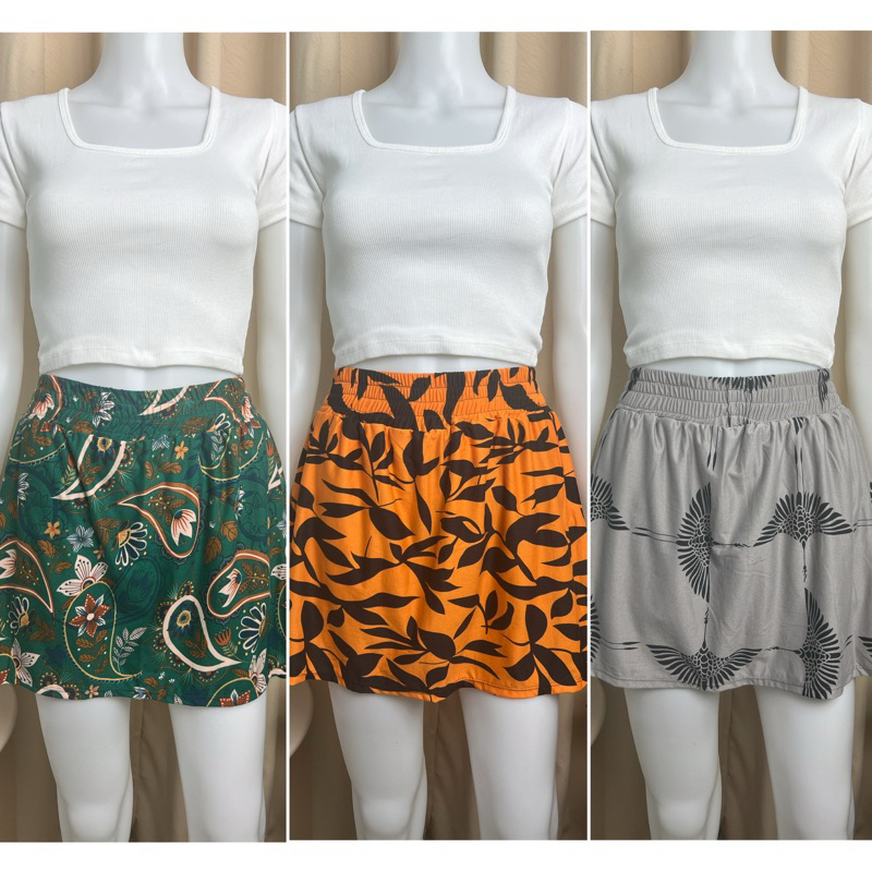 MINI SKORT | PRINTED MACARENA SHORT A-LINE CUT COTTON SPANDEX FIT UP TO ...
