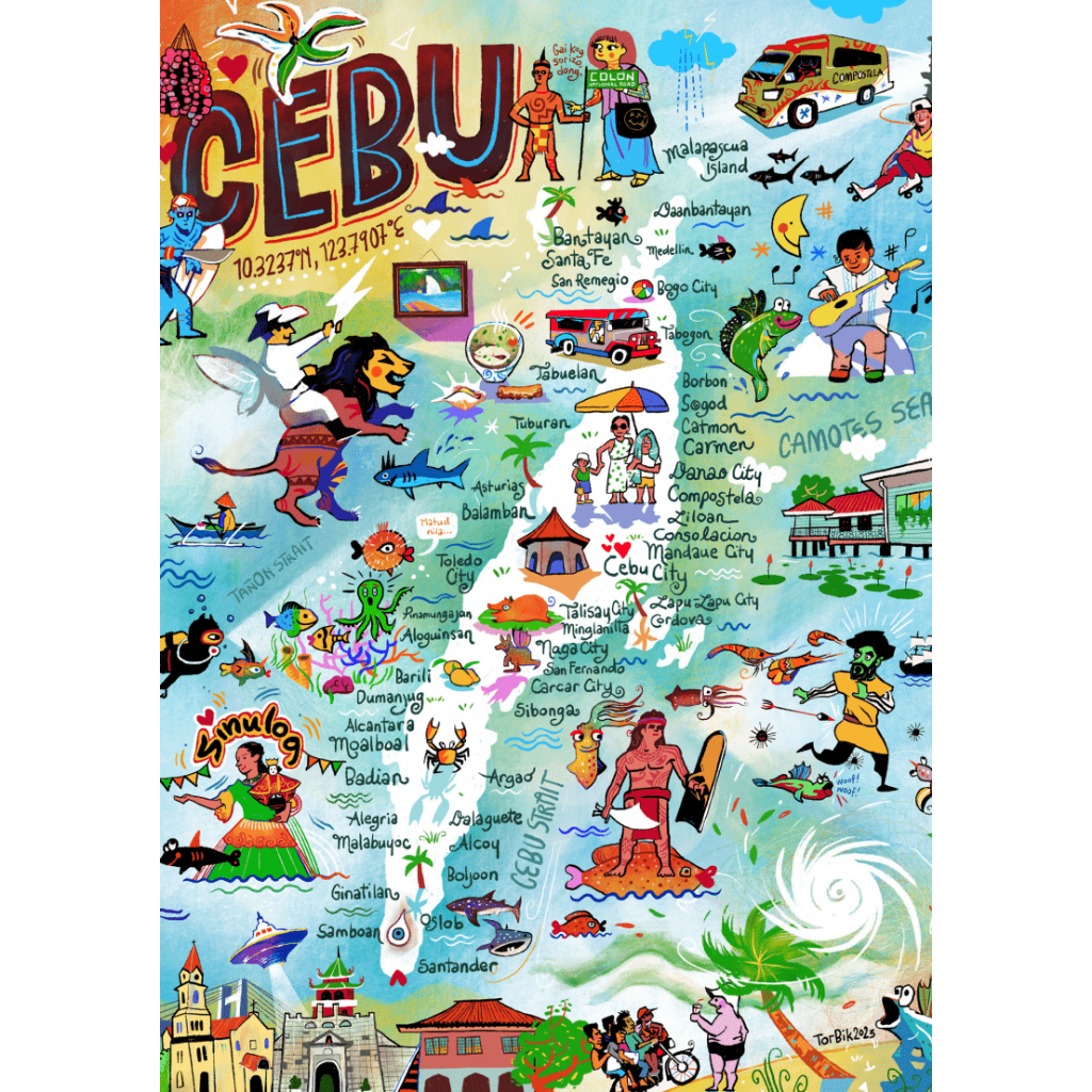 Cebu Map Poster by Victor Cantal | Shopee Philippines