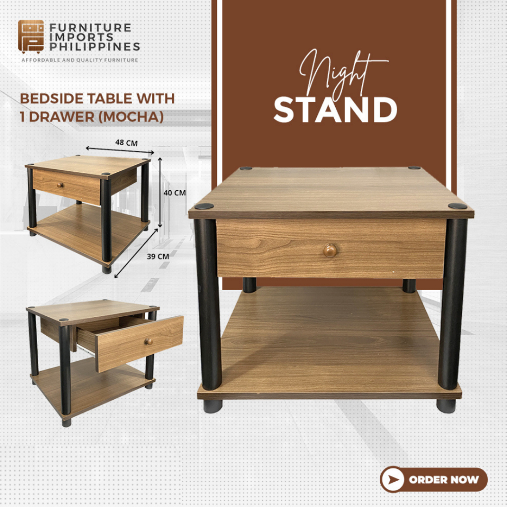 Jenna Functional Night Stand with 1 Drawer and Shelf – Easy to Assemble ...