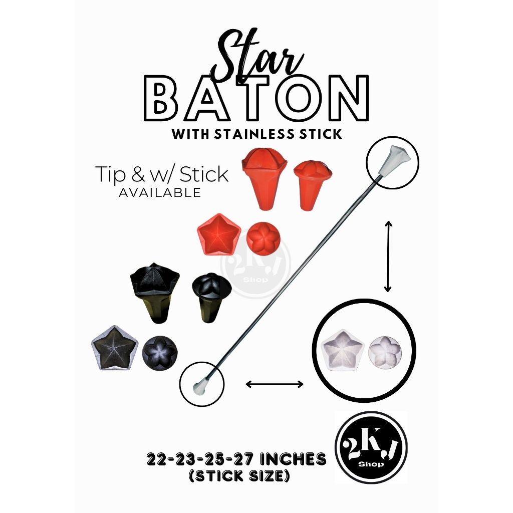 Star Baton (TIP & W/ STICK 22-25-27 inches) Ultra Thin | Shopee Philippines