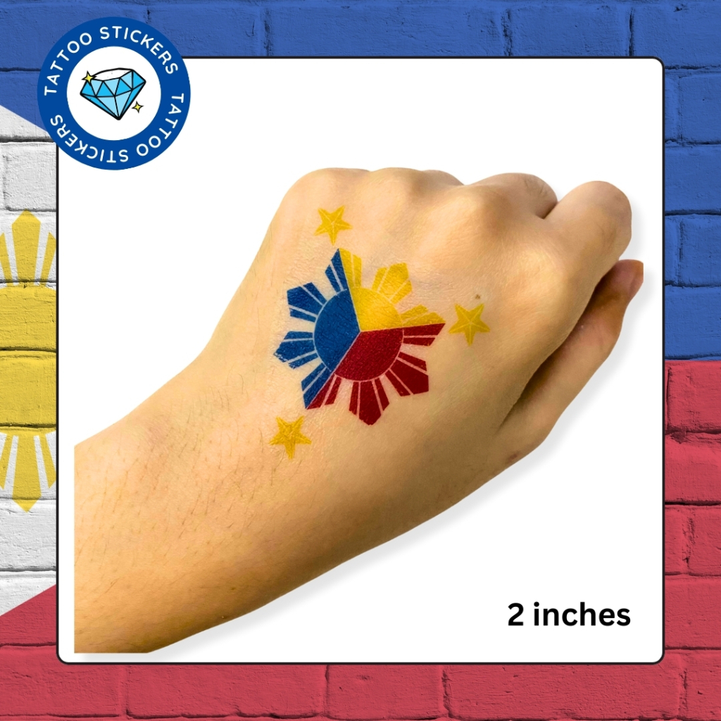 Philippines PH Flag Tattoo Sticker Temporary | Memory Makers Prints ...