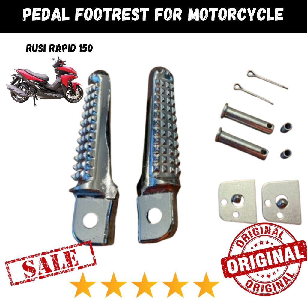 SILVER PEDAL FOOTREST for RUSI RAPID 150 with bolts for motorcycle FOOT ...