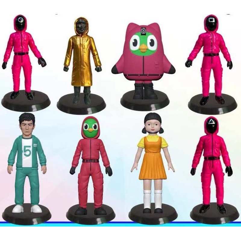 8pcs/1set Squid Game Action Figure Q Version Boss Model Dolls Toys ...