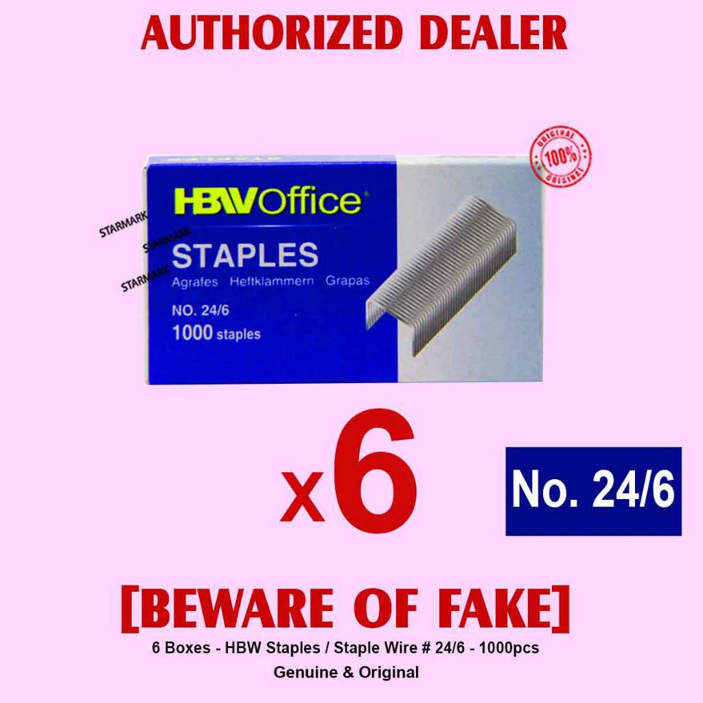 HBW Staple Wire No. 24/6 #24/6 Staples Wires Stapler Staplers 1000's ...
