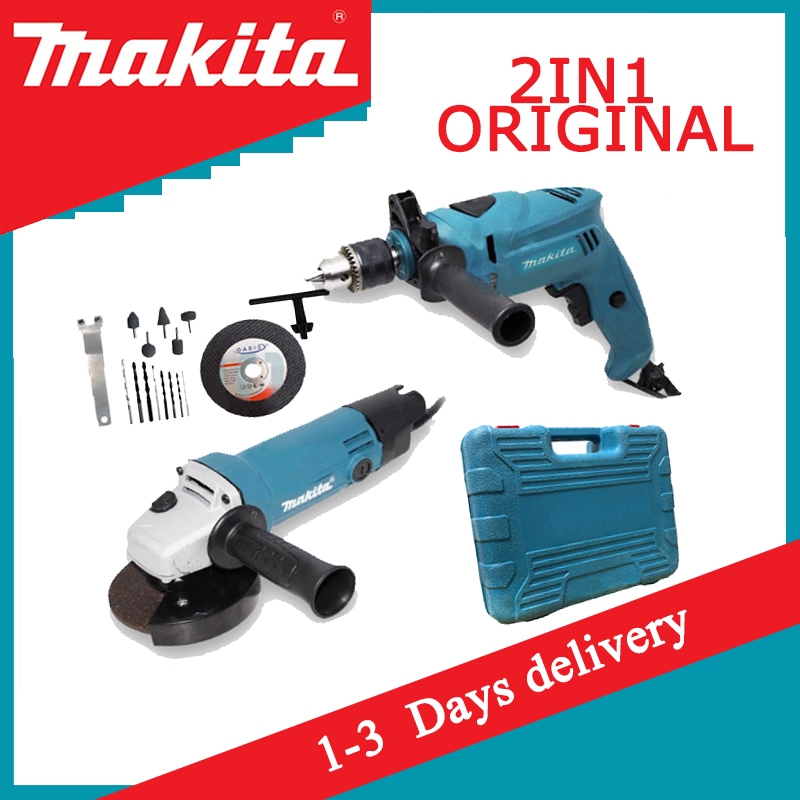 Makita Grinder and Drill Set 2IN1 Original Heavy Duty Barena Drill Set ...
