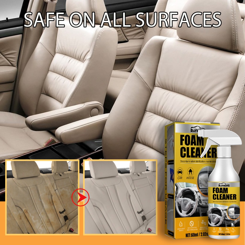 Rayhong car interior foam cleaner Water free decontamination Seat ceiling dashboard foam cleaner ...