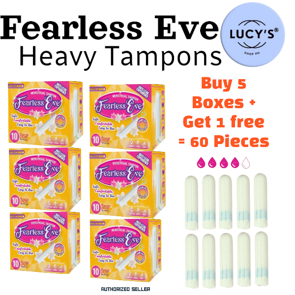 HEAVY FLOW Fearless Eve Menstrual Tampons (6 Box = 60 Tampons) | Shopee ...