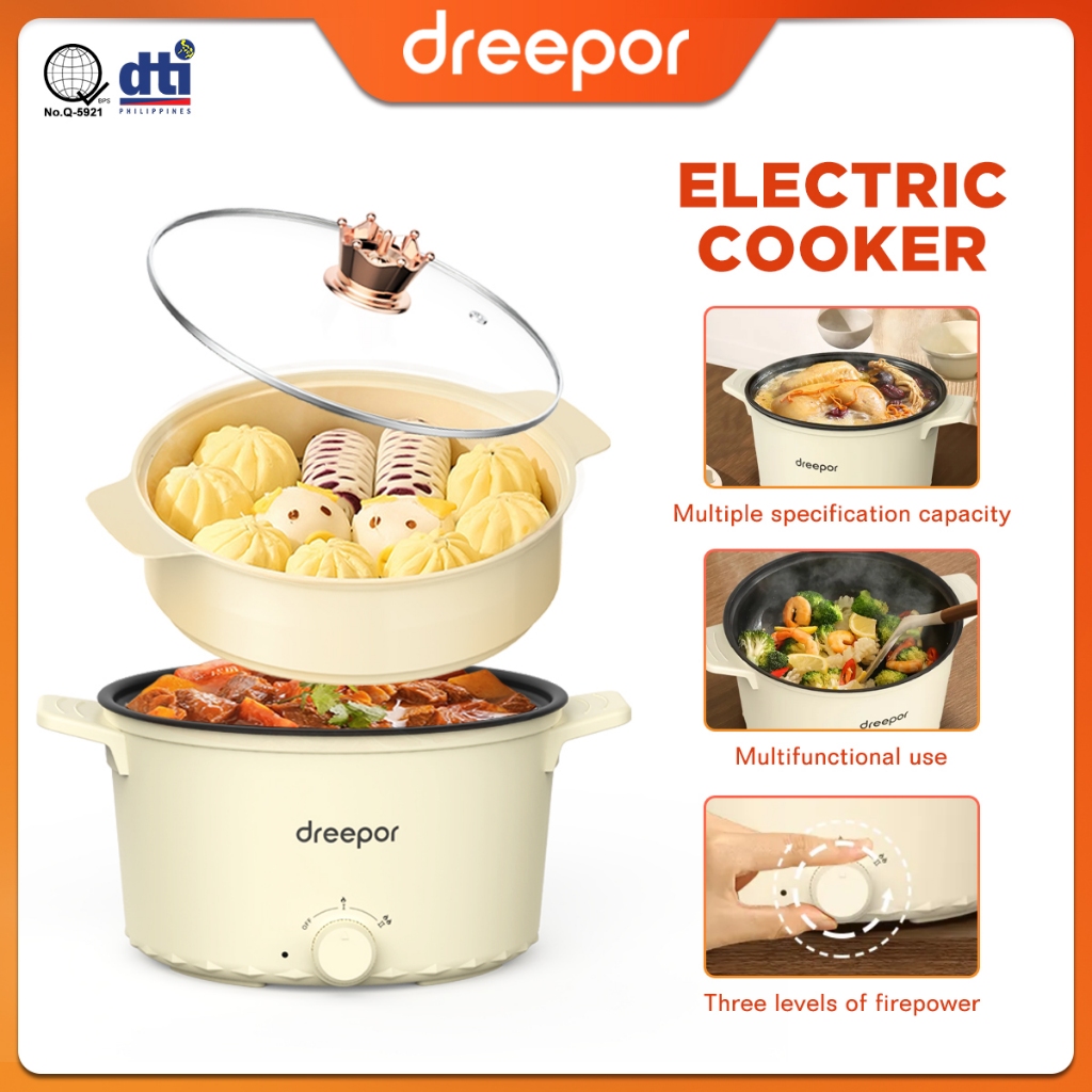 Dreepor Multi Electric Cooker Rice Cooker Hot pot Cooker Non Stick Pan ...