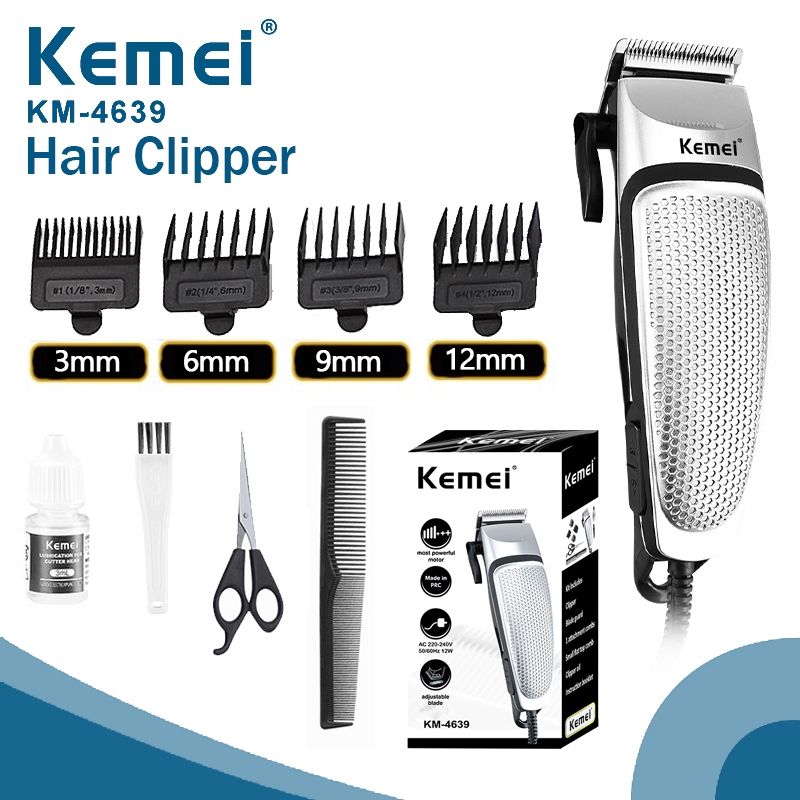 Kemei Electric Hair Shaver Pluggable Professional Hair Clipper Hair ...