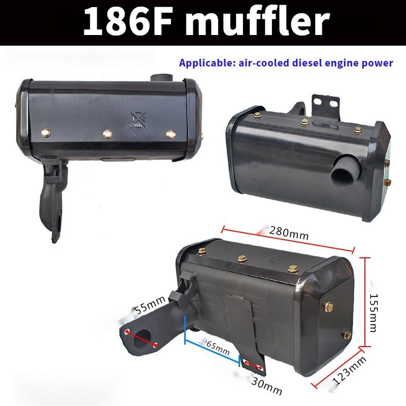 Muffler Assy Air Cooled DIesel Engine 186/186F Chimney Muffler Cooled ...