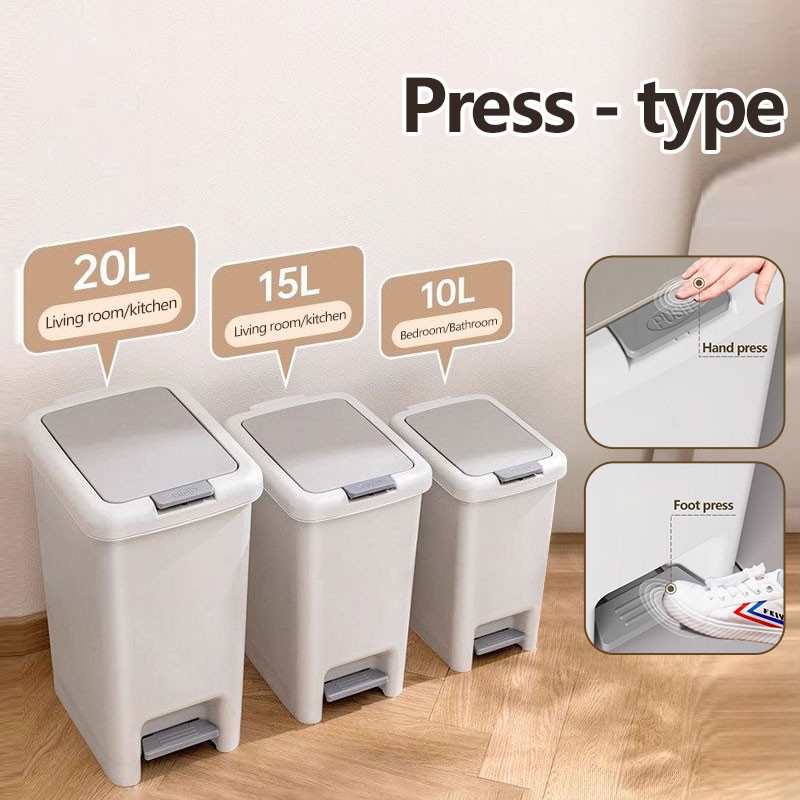 Multipurpose foot pedal trash bin Two Way Opening Waterproof Garbage Bin Recycling Container 20L ...