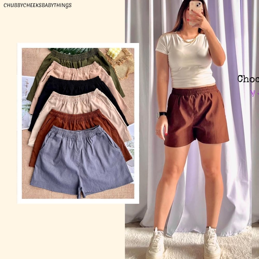 TRENDY SQUARE PLAIN SHORT FOR WOMEN FIT UP TO XL | Shopee Philippines