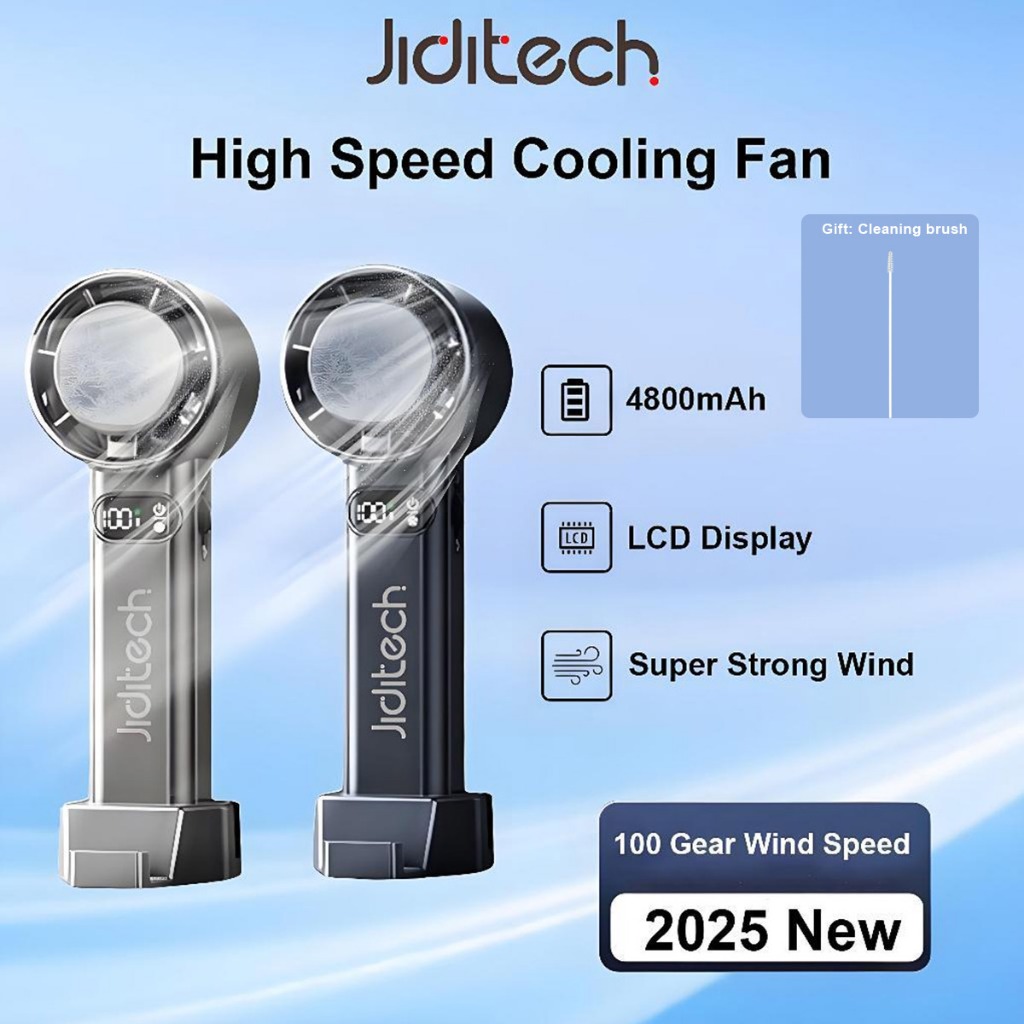 Jiditech High Speed Cooling Fan Refrigeration Handheld Fan 4800mAh 100 ...