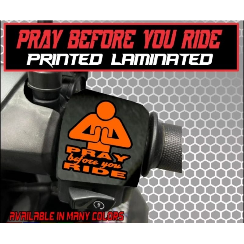 pray before you ride printed laminated | Shopee Philippines
