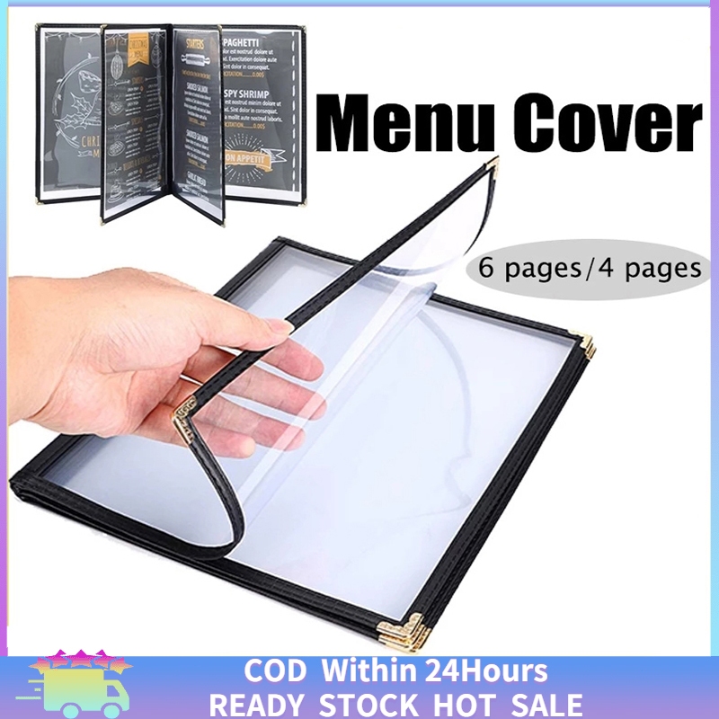 A4 Transparent Menu Cover Restaurant Menu Cover Menu Book 4/6 Page ...