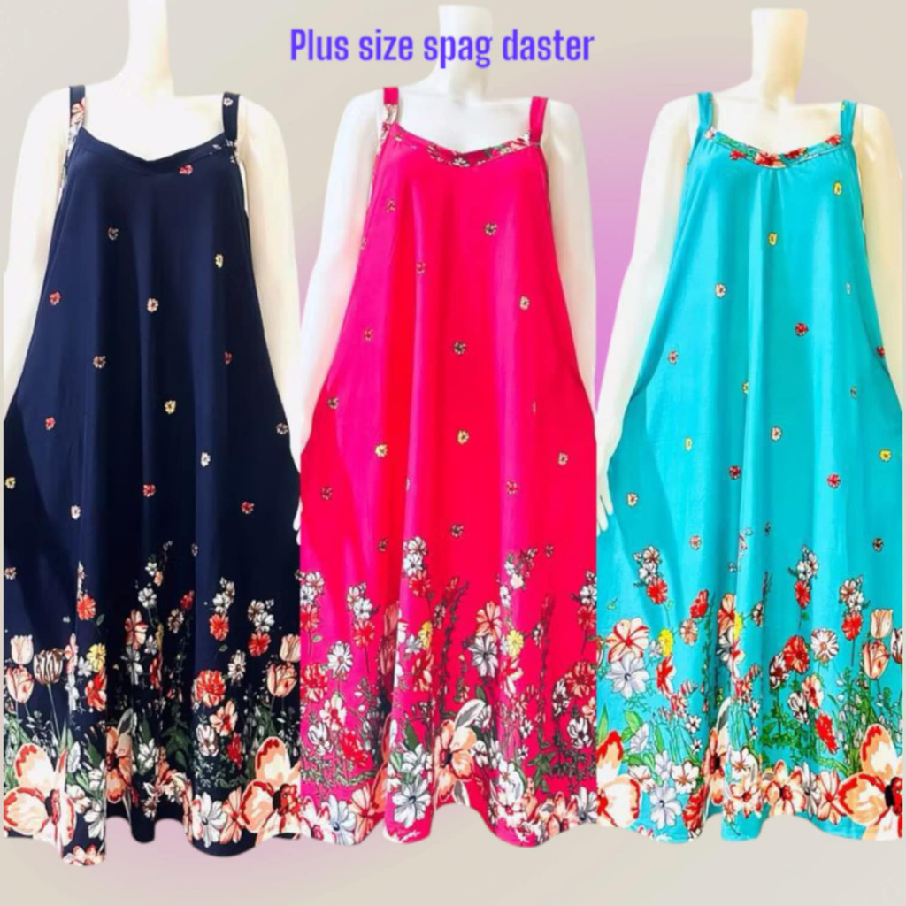 3XL-4XL SPAG MAXI DRESS/SLEEVELESS SANDO DRESS WITH 2 SIDE POCKET ...