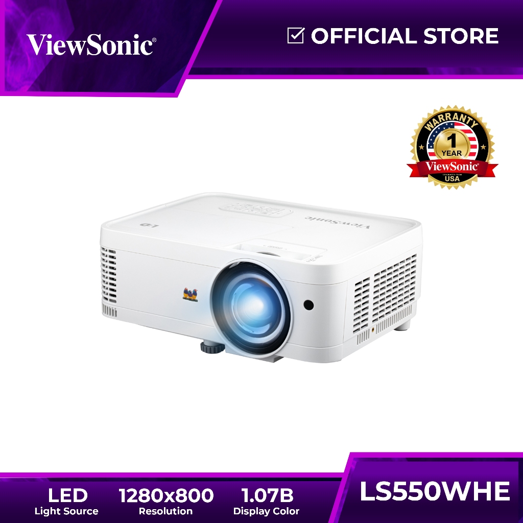 ViewSonic LS550WHE 3,000 ANSI Lumens WXGA LED Technology Business ...