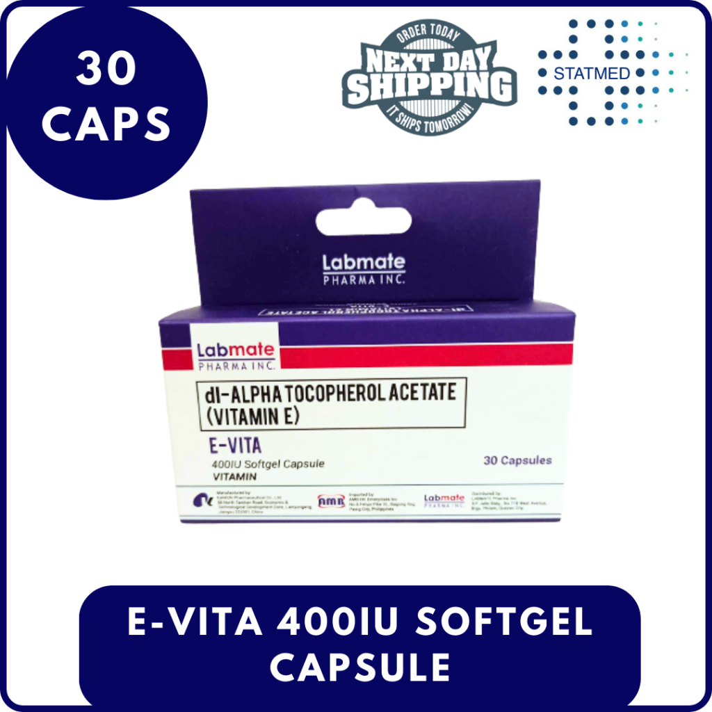 E-Vita Capsule d-Alpha Tocopherol Vitamin E | 10 & 30 Caps | Shopee ...