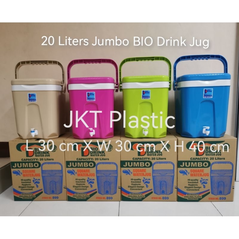 Uniglobal 20 Liters Square Jumbo BIO Drink Insulated Water Jug ...