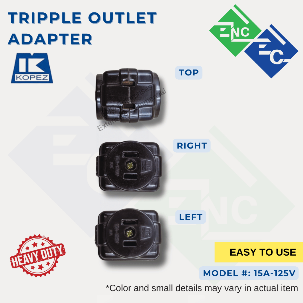 Tripple Outlet | Adapter | Kopez and Eagle Brand | Heavy Duty | Model ...