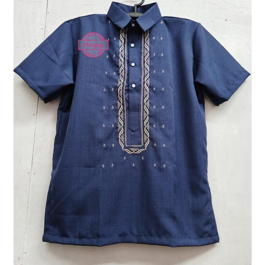 Short Sleeve Polo Barong for Men Ramdom Design | Shopee Philippines