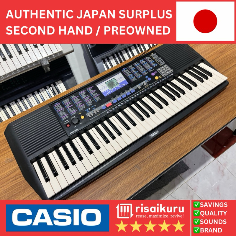 Yamaha PSR 190 Portable Keyboard Piano English Character Labels ...