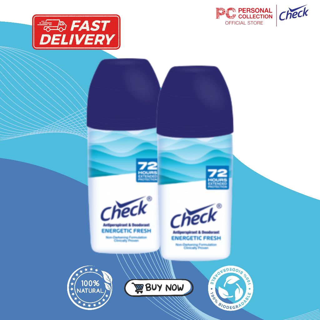 Check Men Anti-Perspirant Roll-On Deodorant 50mL | Shopee Philippines
