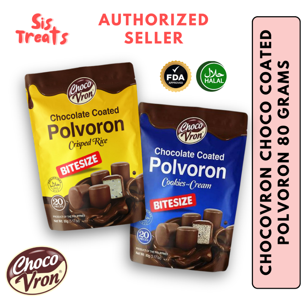 CHOCOVRON Chocolated Coated Polvoron (80 Grams) | Shopee Philippines