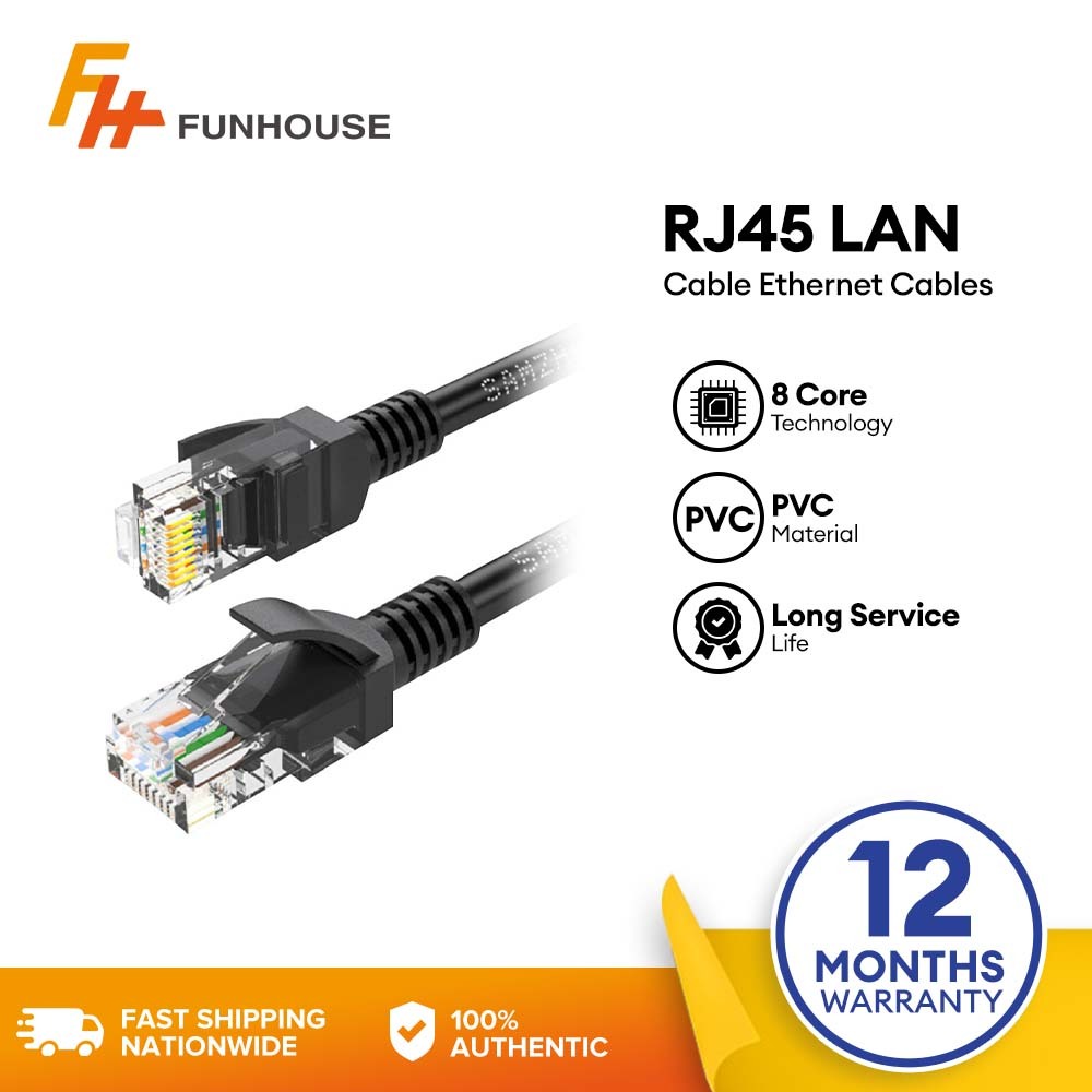 Funhouse | RJ45 Lan Cable Ethernet Cables RJ45 1m//3m/5m/10M/20m Cord ...