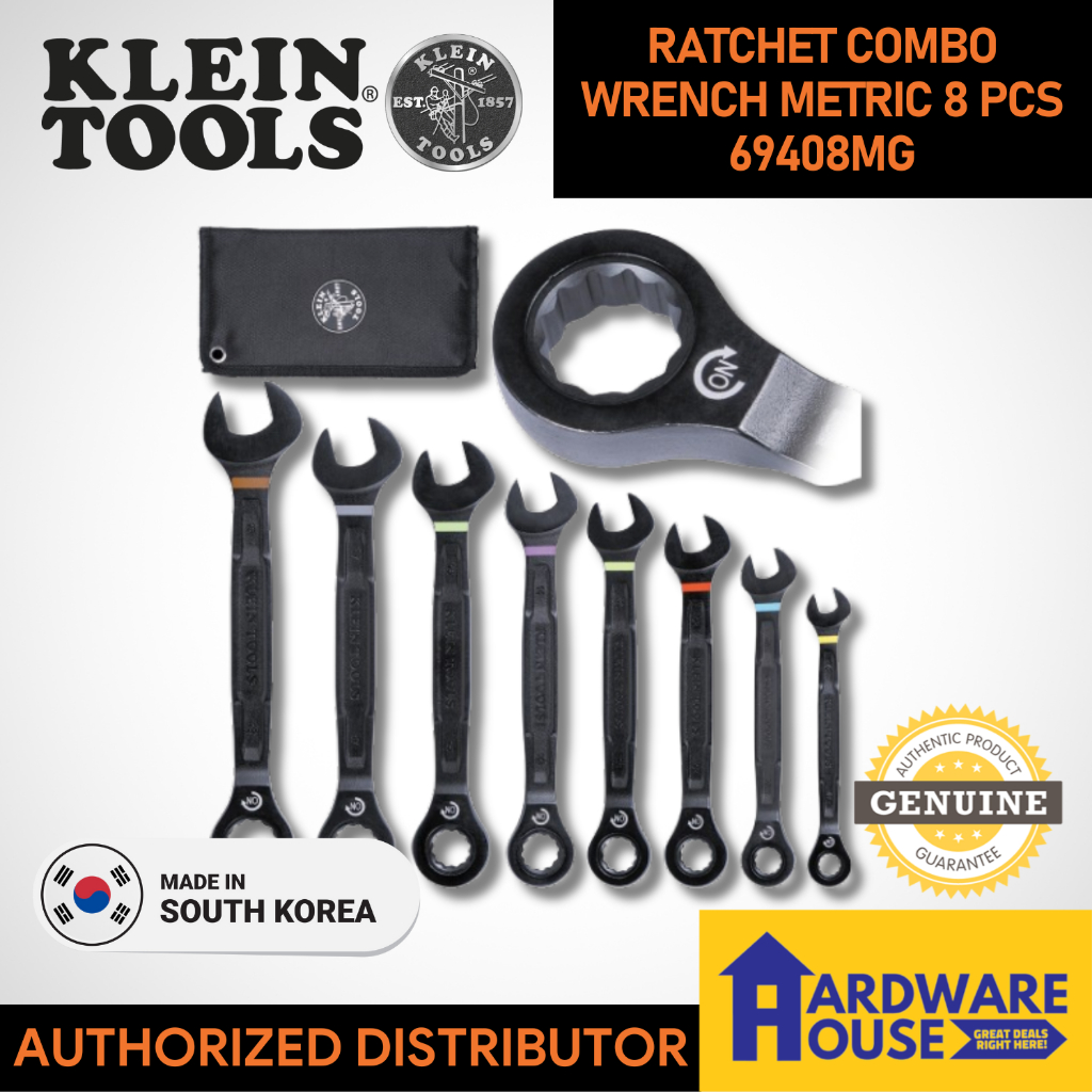 ORIGINAL KLEIN TOOLS Ratchet Combination Wrench Metric Set 8PCS 69408MG ...