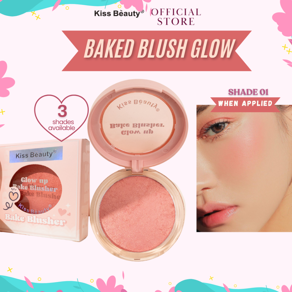 Kiss Beauty Glow Up Bake Blusher Light & Delicate Formula for Radiant ...