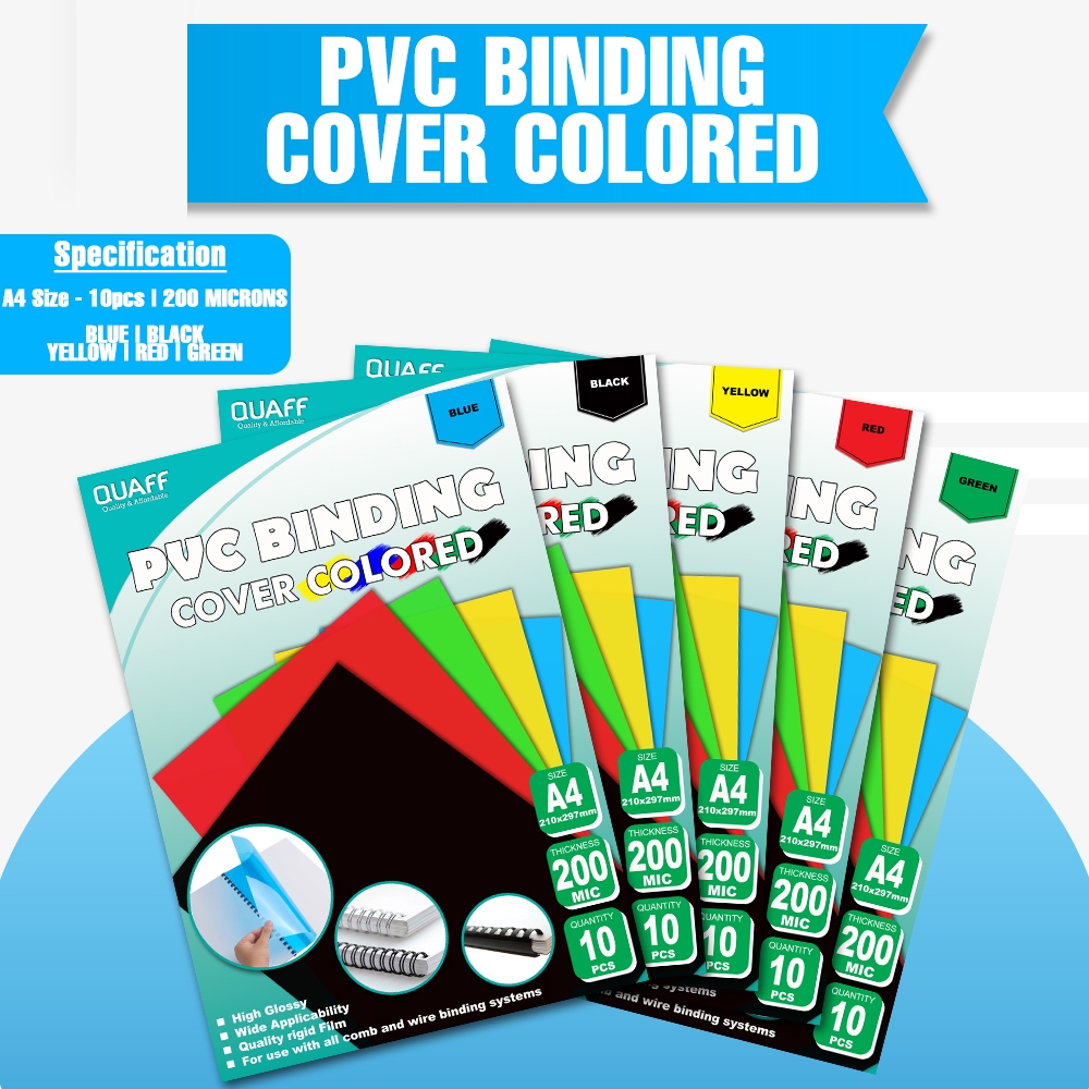 A4 Size Colored Transparent PVC Binding Cover 200micron 10pcs/pack ...