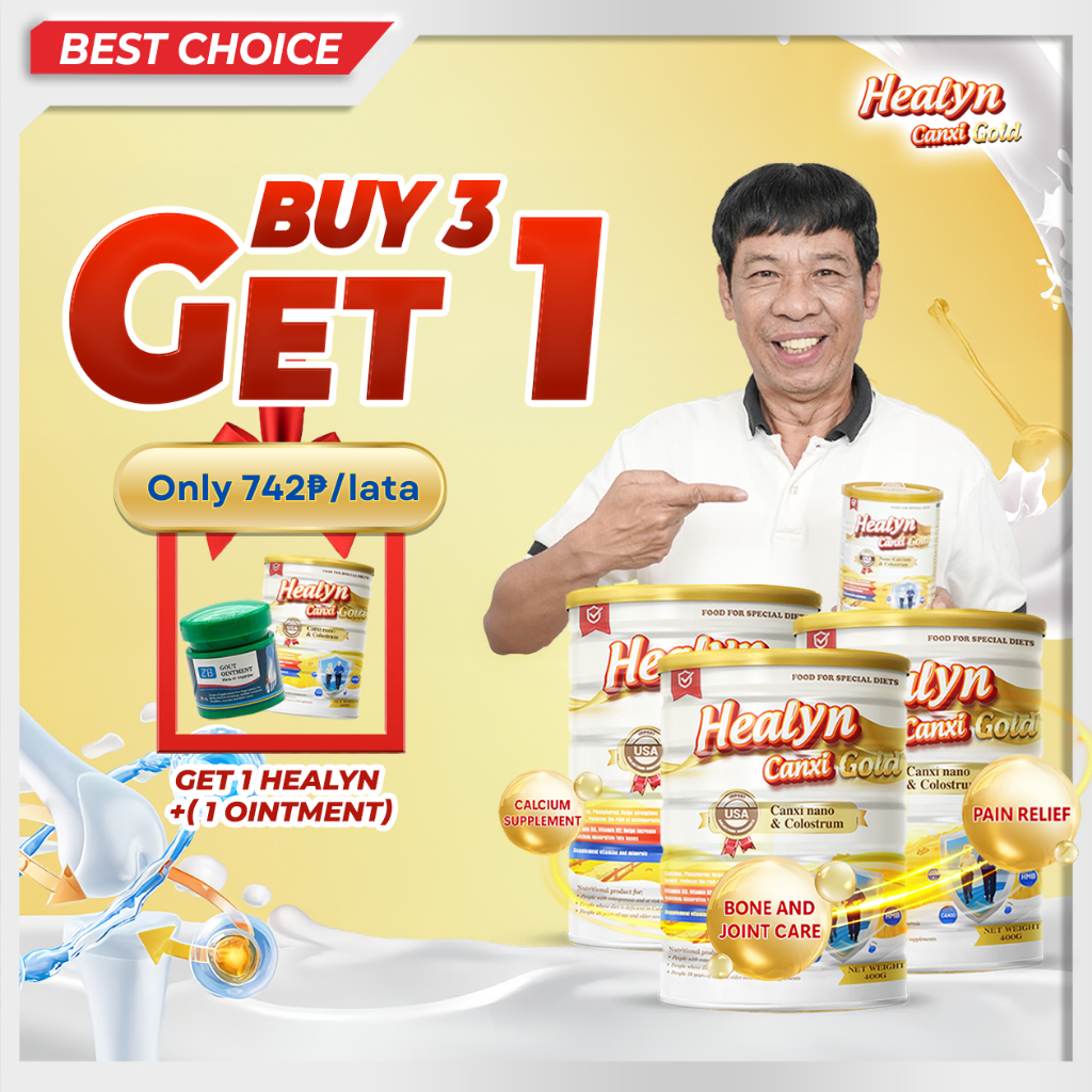 Healyn Canxi Gold milk Buy 3 get 1, Relieve joint pain, Eat well, sleep ...