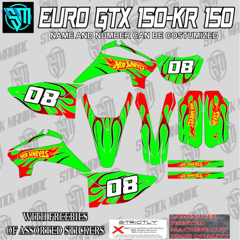 Euro gtx 150-KR 150 costumized Laminated decals sticker,,,hot wheels ...