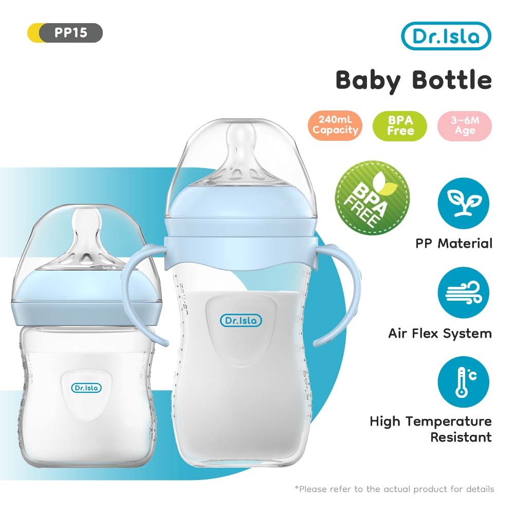 Dr.isla Baby Natural Milk Bottle Newborn Infant Feeding Bottle Silicone 150ml/330ML PP15 PP24 ...