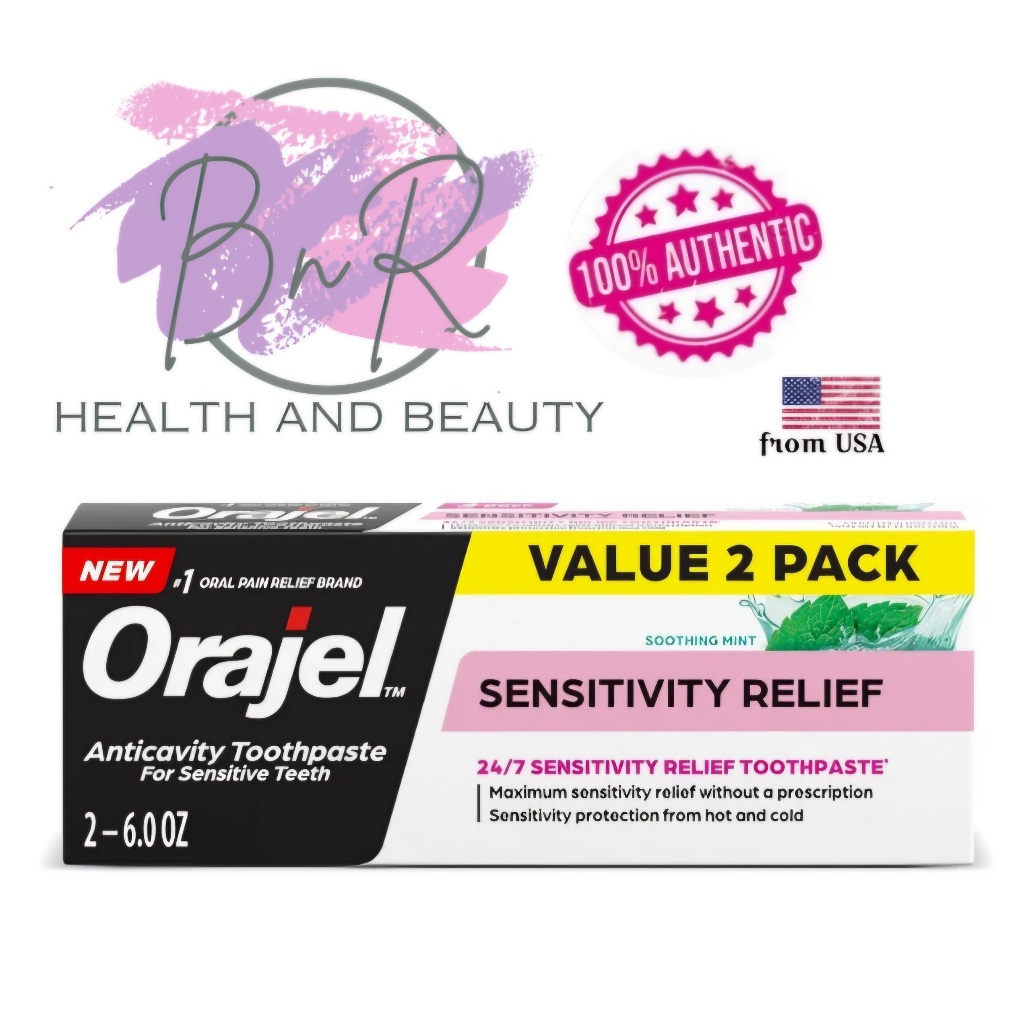 Orajel Sensitivity Relief Toothpaste, Soothing Mint Flavor, Anticavity ...