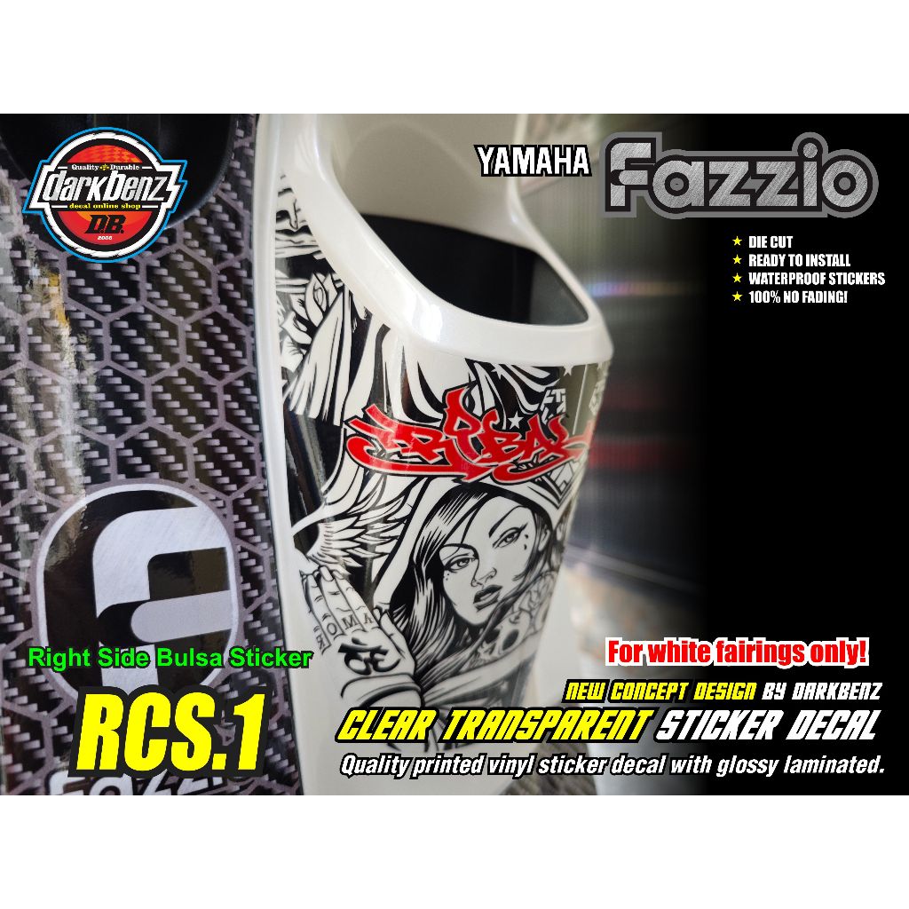 Yamaha Mio Fazzio Bulsa Transparent Clear Premium Printed Sticker ...