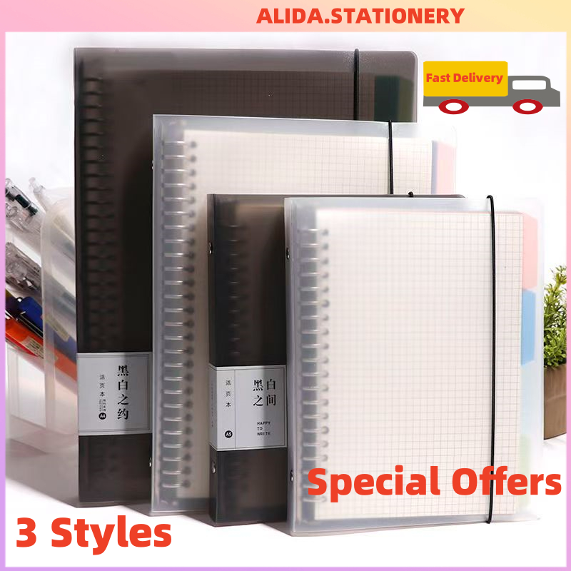 Can Be Filled Fill A4/B5/A4 Transparent Plastic Cover Notebook Reusable ...
