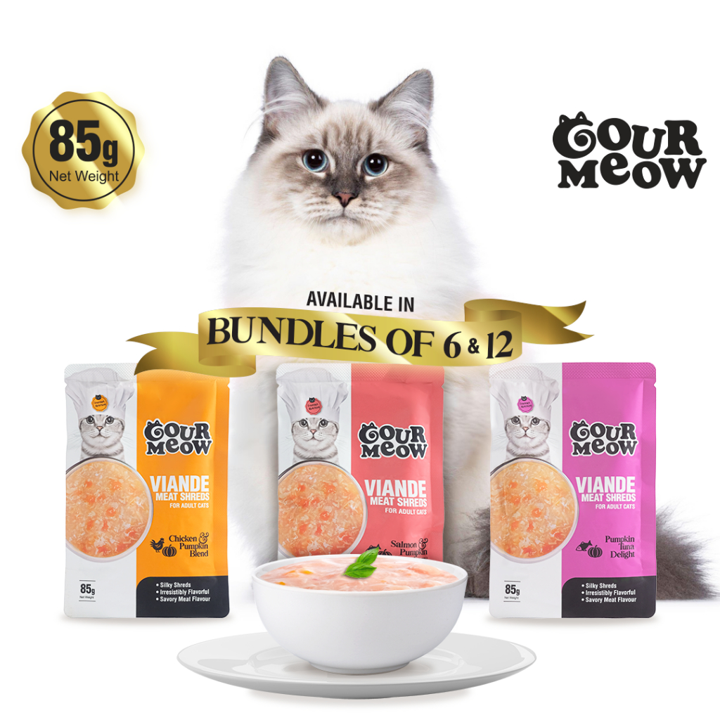 GourMeow Viande Adult Cat Wet Food Pouch Chicken Tuna Salmon 85g Bundles Collection | Shopee ...