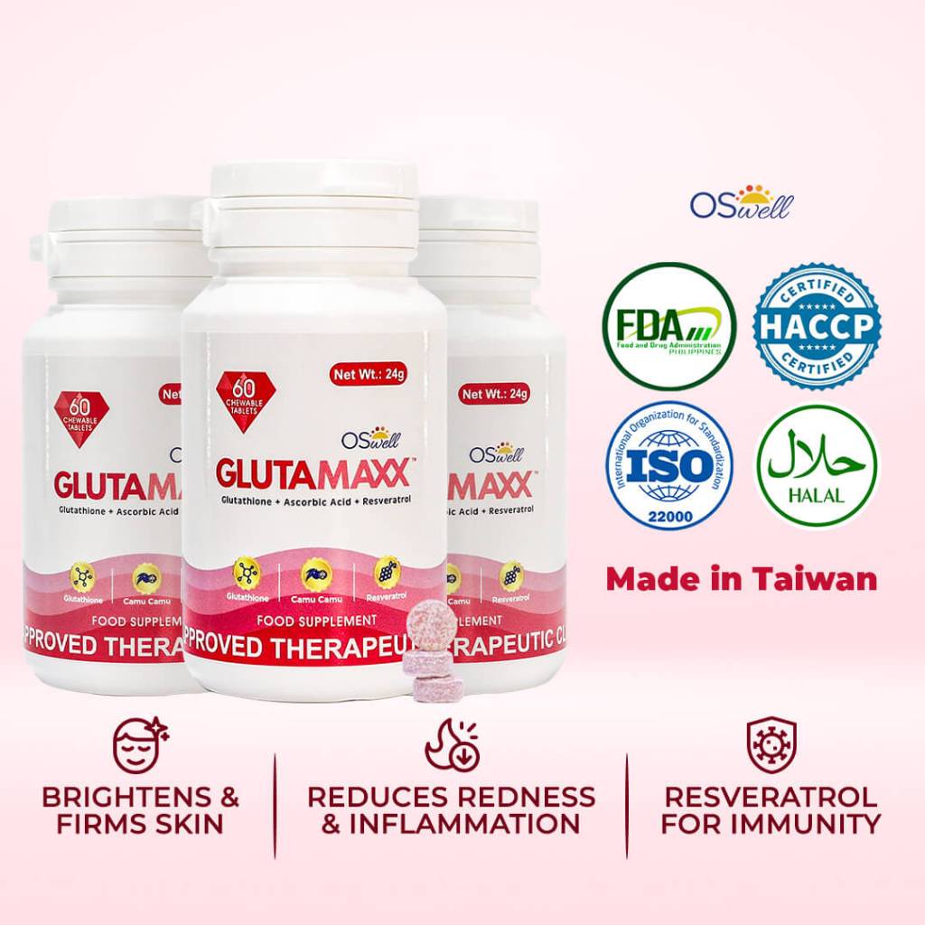 OSwell GlutaMaxx 3 Bottles Glutathione Formula| Chewable Whitening ...