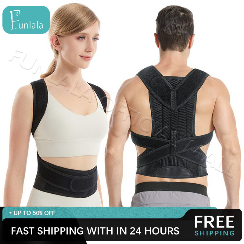 FUNLALA Adjustable Back Supporter Posture Corrector For Men Strong ...