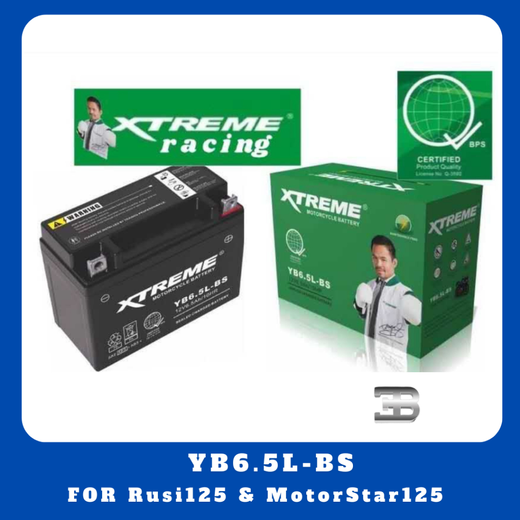 XTREME & KING SFON MOTORCYCLE BATTERY YB6.5L-BS For RUSI125 ...
