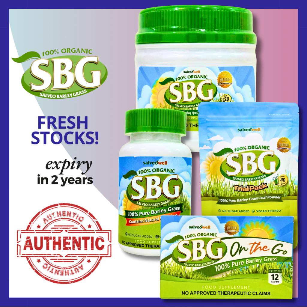 SBG Salveo Barley Grass Powder in Jar Powder On the Go In Trial Pack ...