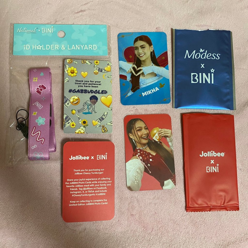 BINI Official Merch Set: Mikha Modess Colet Jollibee Stacey NBS ...