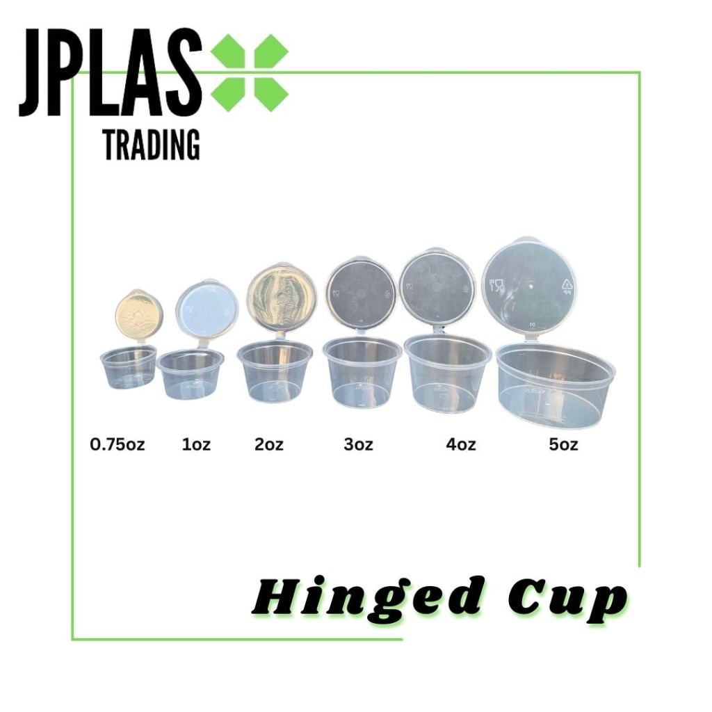 50pcs - 0.75 1 2 3 4 oz Clear Hinged Sauce Gravy Cup | Shopee Philippines