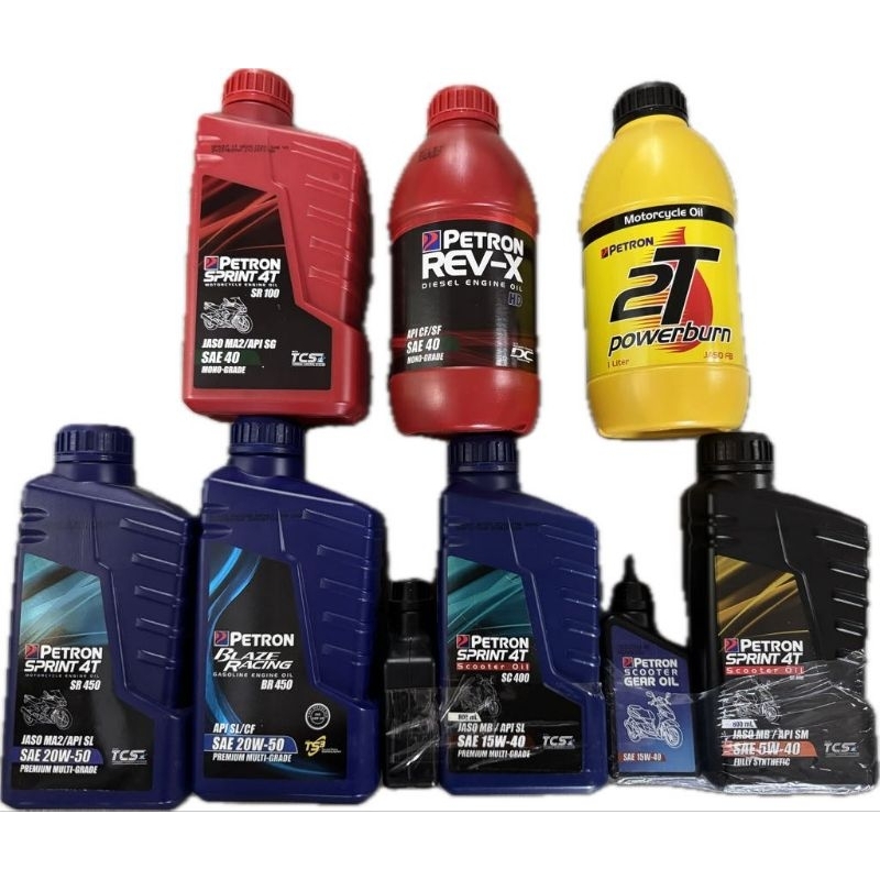 ORIGINAL PETRON MOTOR OIL SPRINT 4T SR100 SAE40 SR450/20W50 SC400/15W50 ...
