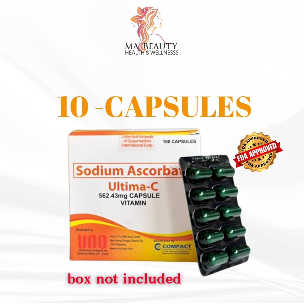 ULTIMA C Sodium Ascorbate Vitamin C ,10 Capsules ASCORBIC ACID SAFE AND ...