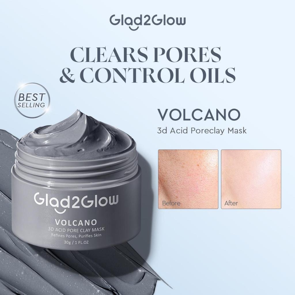 [G2G] Glad2Glow Volcano 3D Acid Pore Clay Mask Facial Mask Stick Anti ...