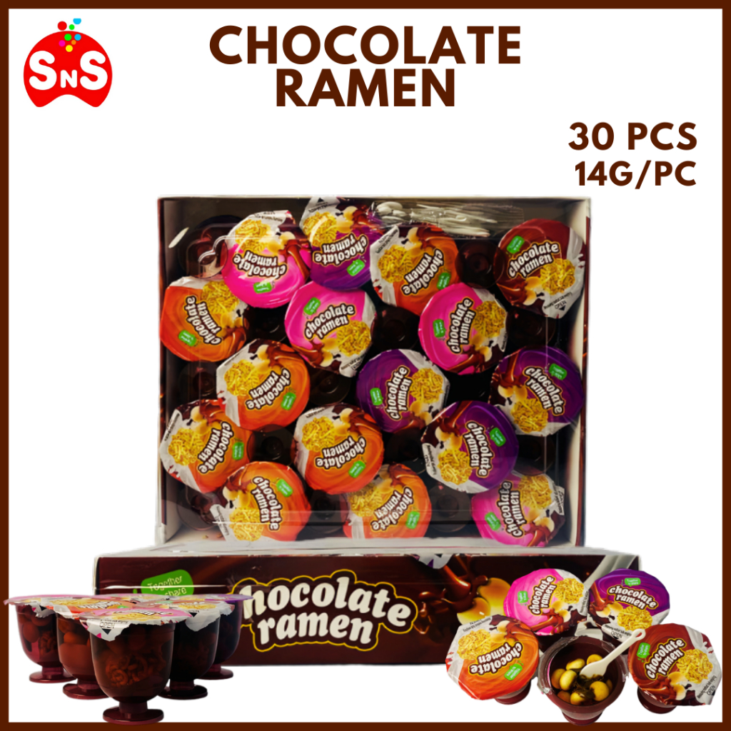 30 Pieces Chocolate Ramen Contains Crunchy Biscuit And Creamy Chocolate ...
